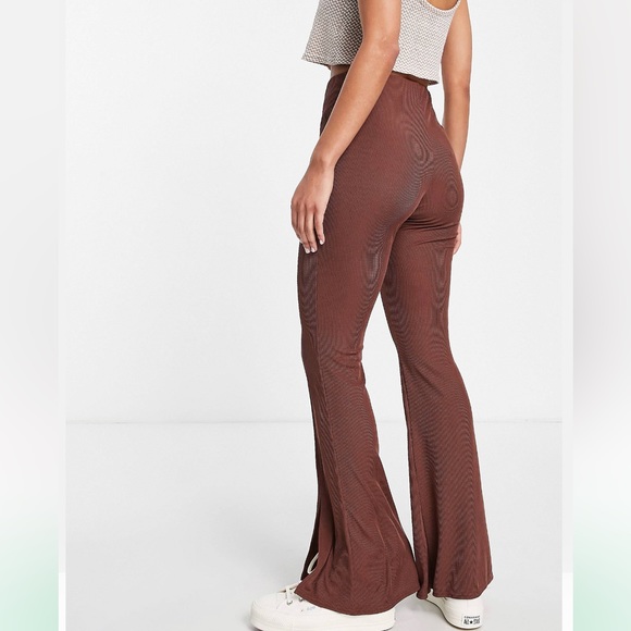 ASOS | Pants & Jumpsuits | Nwt Asos New Look Ribbed Split Front Flare ...